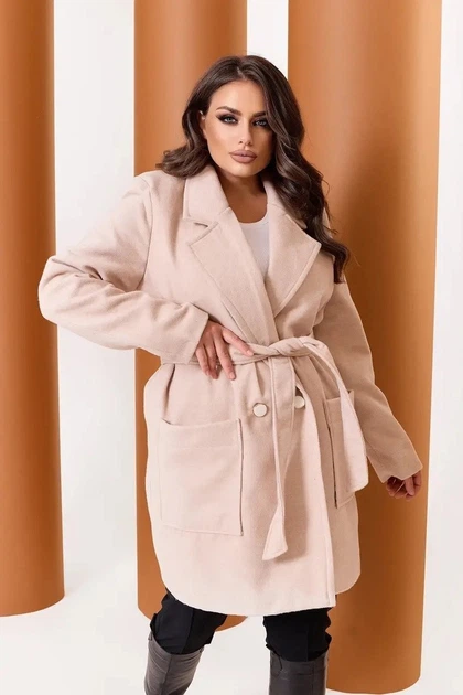 Жіноче кашемірове Пальто Батал демі р.52-54 Бежеве 015941 від продавця ...