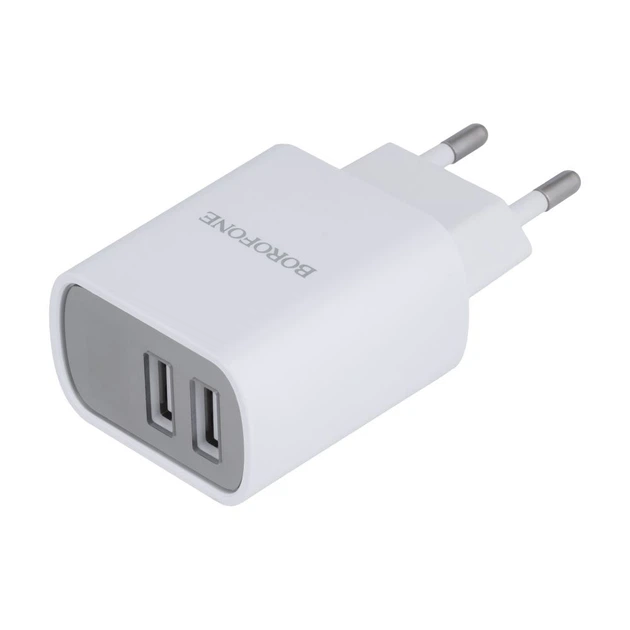 Сетевое Зарядное Устройство адаптер Borofone BA58A Digital Display 2USB 2.4A Белое – фото ...