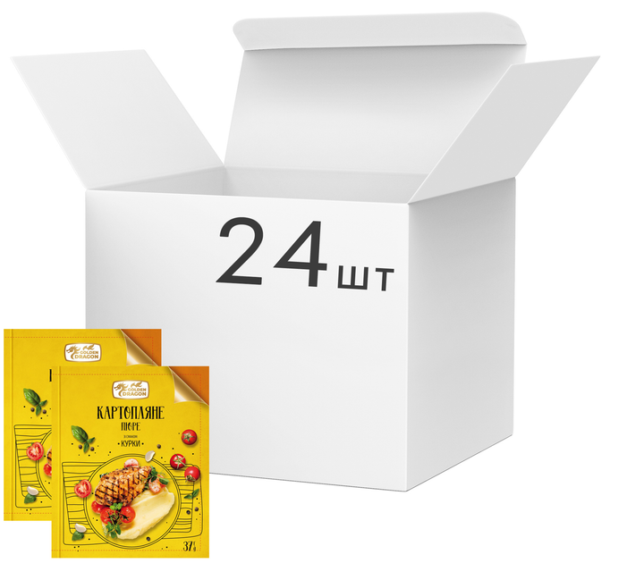 Упаковка картофельного пюре Golden Dragon со вкусом курицы 37 г х 24 шт ...