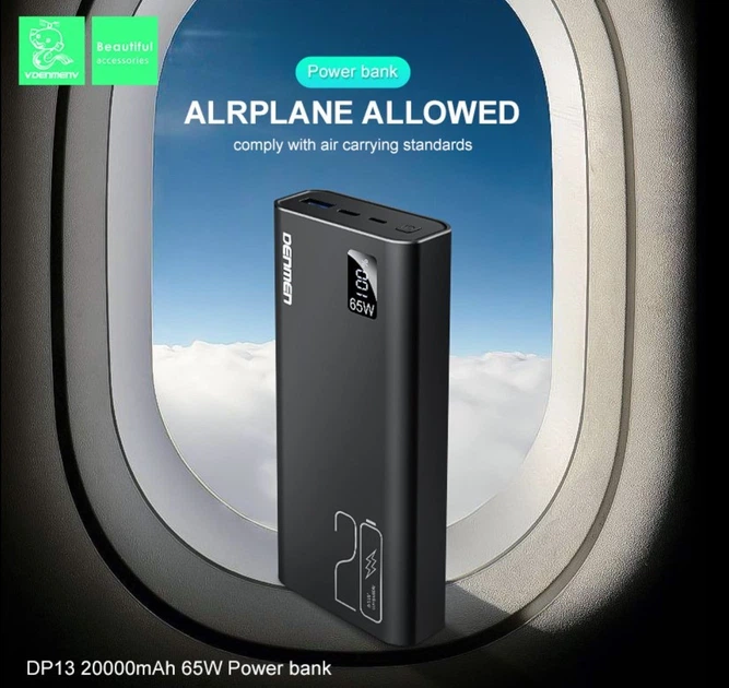 Powerbank 20000mAh 65W Denmen DP13 (USB Output:5V/4.5A 5V/3A 9V/2A 12V ...