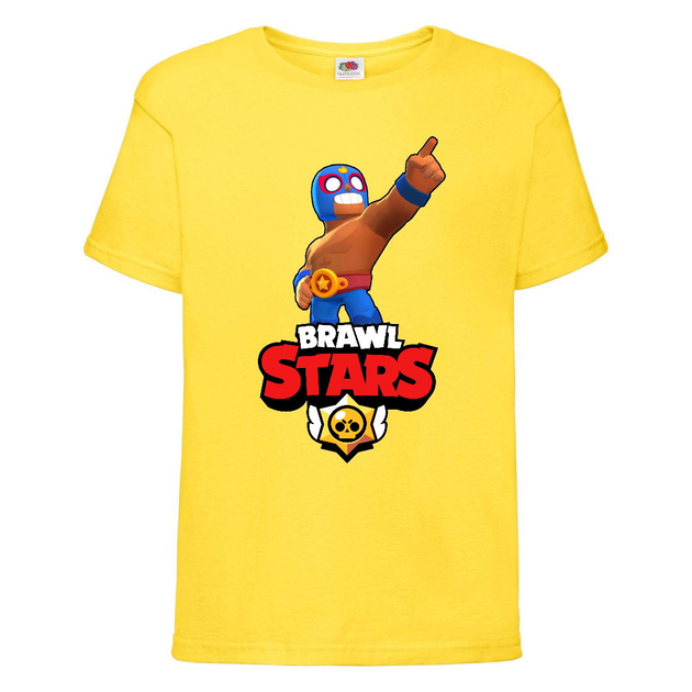 Футболка детская Бравл Старс Эль Примо (Brawl Stars El Primo) желтая ...