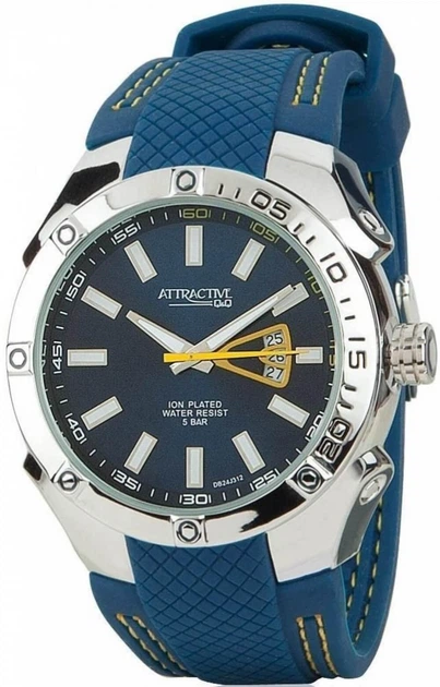Мужские водонепроницаемые часы Q&Q ATTRACTIVE DB24J312Y Синий с ...