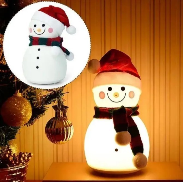 Силиконовый ночник светильник детский 3DTOYSLAMP Снеговик с шарфом и ...