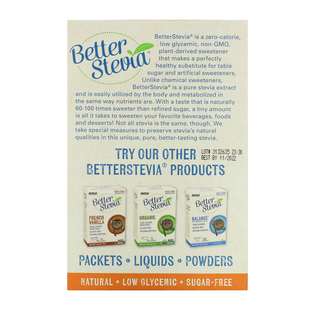 Натуральная стевия NOW Foods, Better Stevia "Original" подсластитель ...