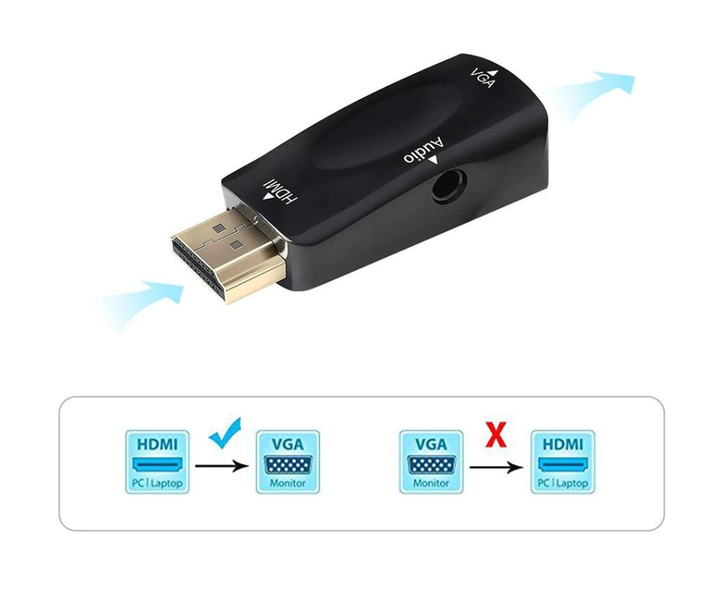 Конвертер перехідник адаптер HDMI to VGA + Jack Audio 3.5мм – фото ...