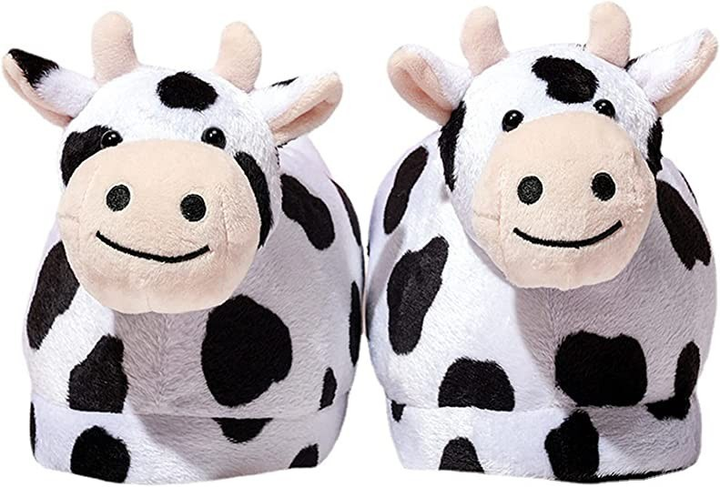 Домашние тапочки игрушки Kigurumi Корова Мягкие Теплые Черно-белые 35 ...