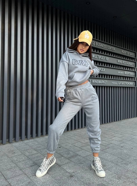 Женский теплый спортивный костюм c надписью GAP кофта с капюшоном и ...