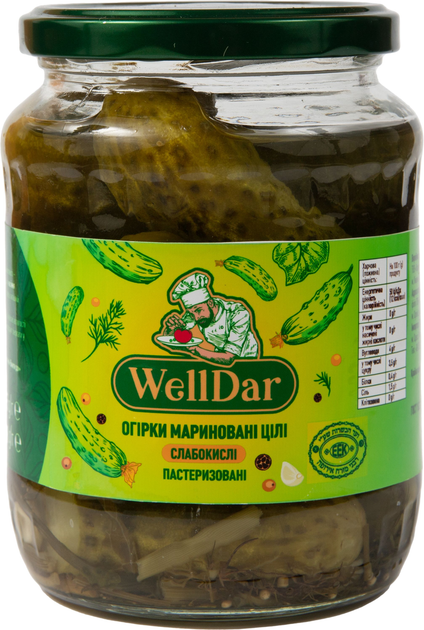 Огурцы WellDar маринованные 720 мл (4840022010962) – ROZETKA | Купить ...