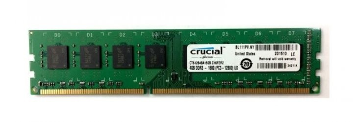 Оперативная память Crucial Ddr3 4gb 1600 Mhz Ct51264ba160b C16fer2 Б