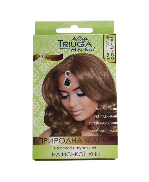 Краска натуральная для волос Triuga на основе хны Темно русый 25 г от ...