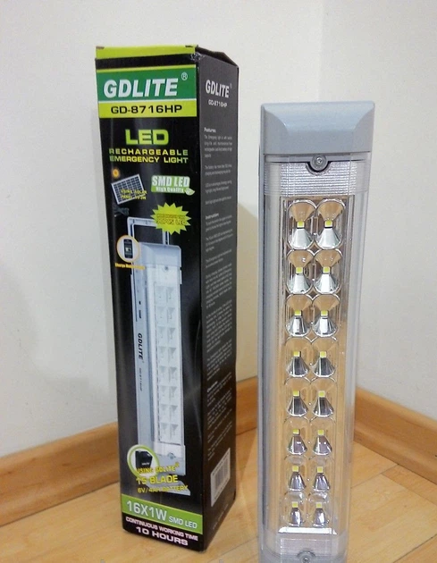 Аварийная LED лампа фонарь GDLITE GD-8716HP может работать как power bank – фото, отзывы ...