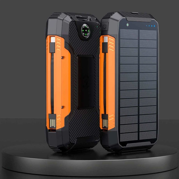 УМБ Power Bank Evio Wsc36 на 30000 мАч C беспроводной зарядкой фонариком и солнечной панелью