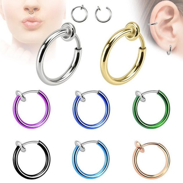 Серьга-обманка для пирсинга без прокола Neformal Light Blue 13 мм ...