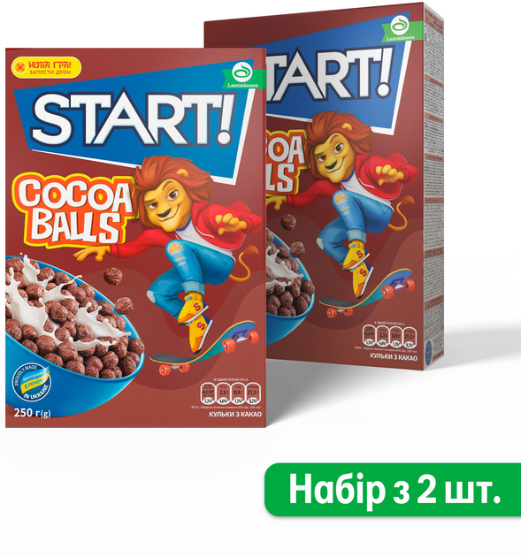 Упаковк сухого завтрака Start Шарики с какао 250 г х 2 шт ...