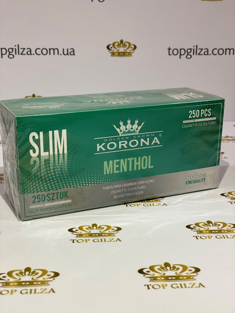 Гильзы для набивки сигарет табаком Korona Golden Crown Menthol 250 шт ...