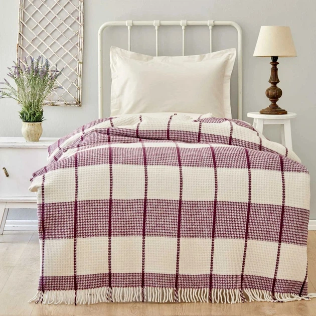 Плед-накидка вафельный Karaca Home Carmen Throw murdum фиолетовый ...