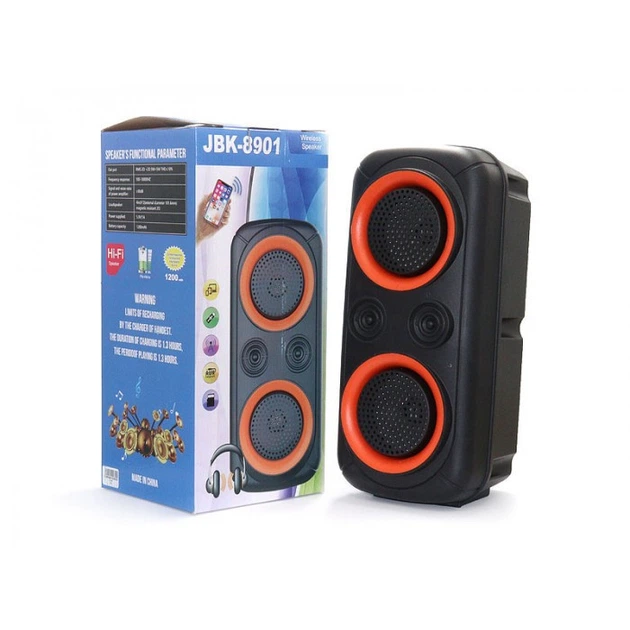 Портативная беспроводная Bluetooth колонка 10Вт JBK-8901 Чёрная с красным – фото, отзывы ...