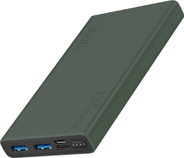 УМБ Promate Bolt-10 10000 mAh 10 Вт 2xUSB Midnigh Green (bolt-10 ...