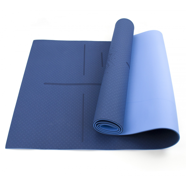 Коврик (мат) для йоги и фитнеса Sportcraft TPE 6 мм ES0023 Blue/Sky ...
