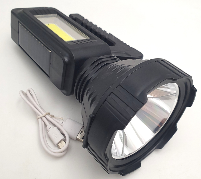 LED Фонарь прожектор аккумуляторный светодиодный с солнечной батареей и ...