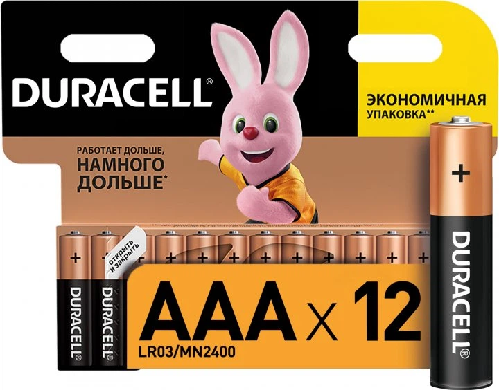 Лужні батарейки Duracell AAA (LR03) MN2400 12 шт – фото, отзывы ...