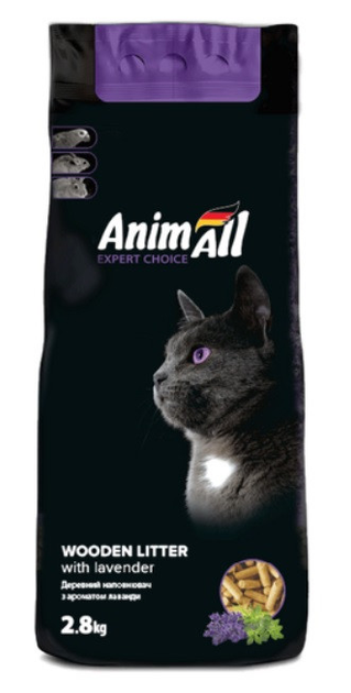Древесный наполнитель с ароматом лаванды Animall для котов 2.8 кг ...