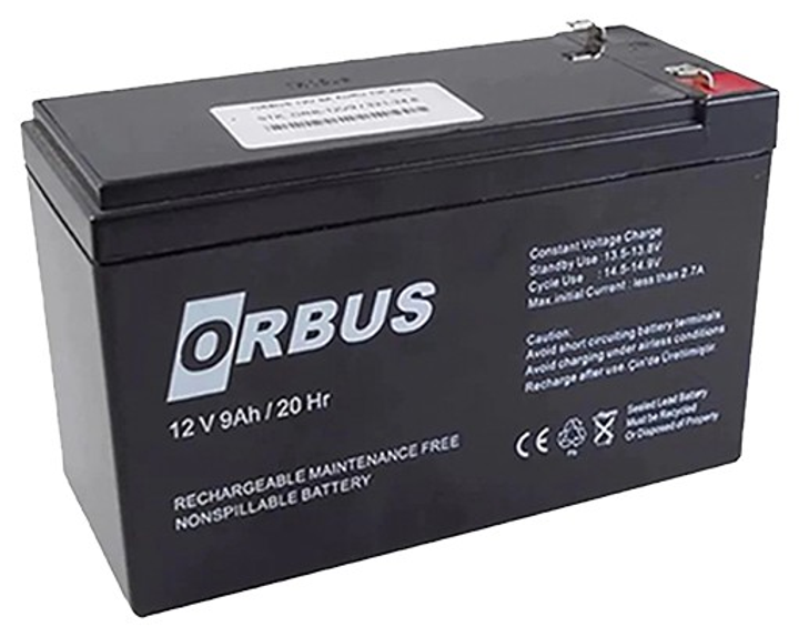 Батарея 12v 9Ah (12В 9А) (12 вольт 9 ампер) ORBUS OR1290 AGM 12V 9Ah ...