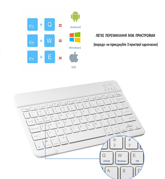 Клавиатура беспроводная AIRON Easy Tap Bluetooth White – фото, отзывы ...