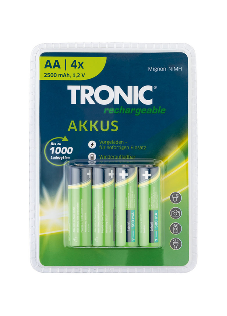 Акумуляторні батареї, що перезаряджаються, 4 шт зелений TRONIC – фото ...
