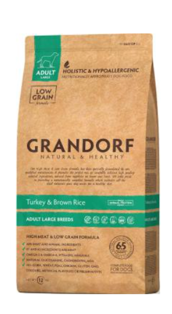 Сухой корм для взрослых собак больших пород Grandorf Turkey & Brown ...