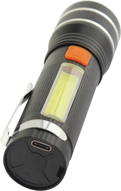 Ліхтар ручний акумуляторний Quantum QM-FL1032 Helper 10W LED zoom + COB з USB (0751784842736 ...