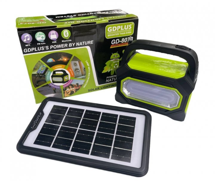 Солнечная станция фонарь Power Bank павербанк GDPLUS GD 8073 + 3 ...