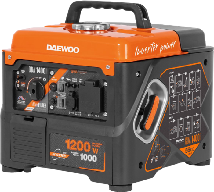 Инверторный генератор бензиновый Daewoo GDA1400i 1/1.2 кВт – фото ...