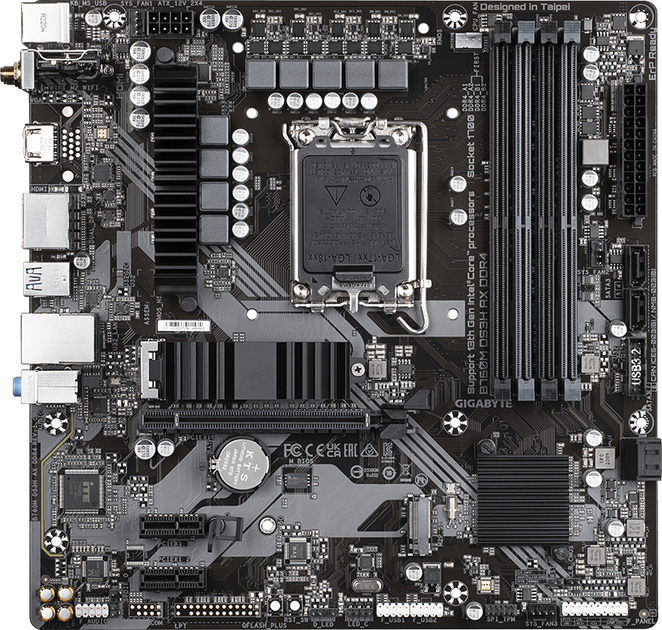 Материнская плата Gigabyte B760M DS3H AX DDR4 (s1700, Intel B760, PCI ...