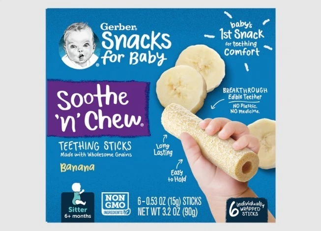 Gerber, Teething Sticks, прорезыватели, от 6 месяцев, банан – фото ...
