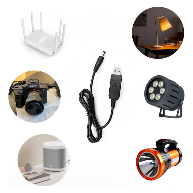 Повышающий переходник – кабель для wi-fi роутера USB 5V to 12V DC 5.5*2 ...
