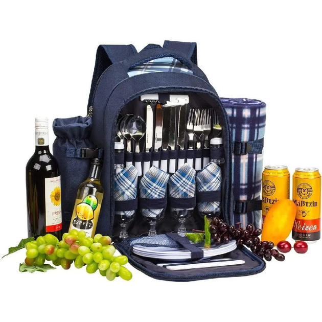 Набор для пикника на 4 персоны с одеялом в рюкзаке Eono Cool Bag (TWPB ...