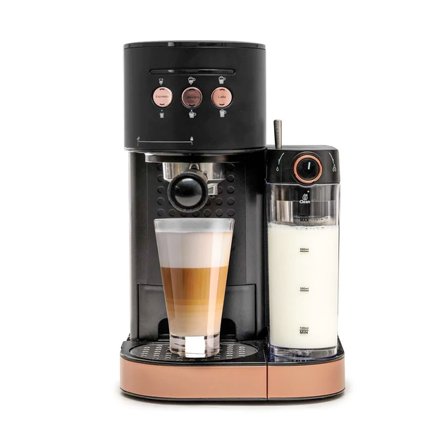 Кофеварка рожковая BluMill CM7008T-GS Black с вспенивателем молока ...