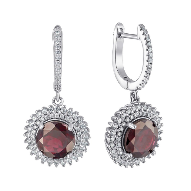 Серьги-подвески из серебра с гранатом 000152921 – низкие цены, кредит ...