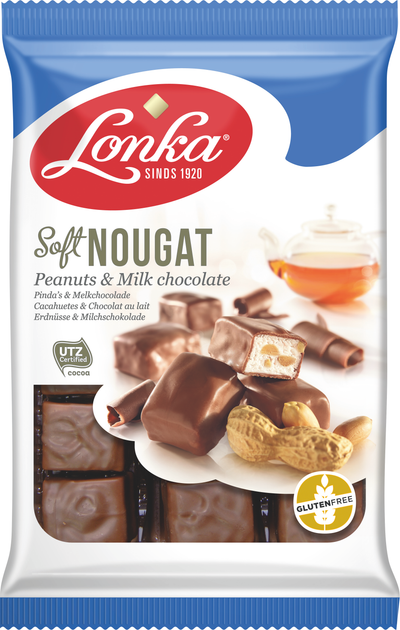 Конфеты Lonka Нуга в молочном шоколаде с арахисом 220 г (8713800133763 ...