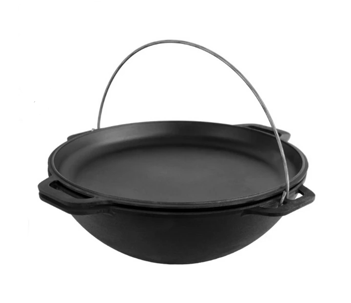 Казан азиатский Brizoll "Азия" 4 л чугунный с крышкой-сковородкой (KA04 ...
