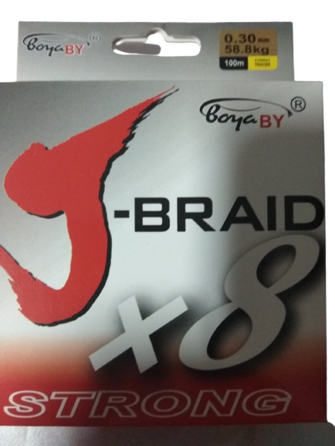 Шнур рыболовный 8-ми жильный Boya BY J-BRAID X8 100м 0.30мм зеленый ...