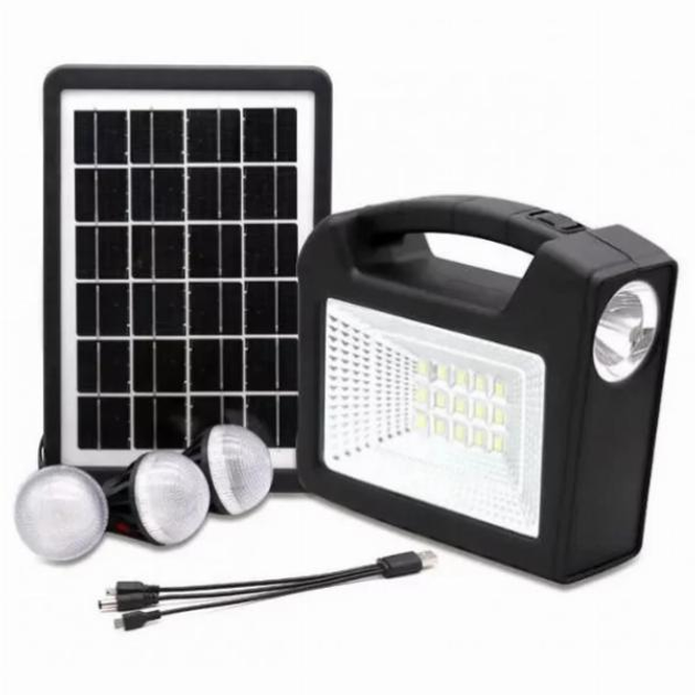 Портативна станція GD 103 з 3 лампами та сонячною панеллю – купить ...