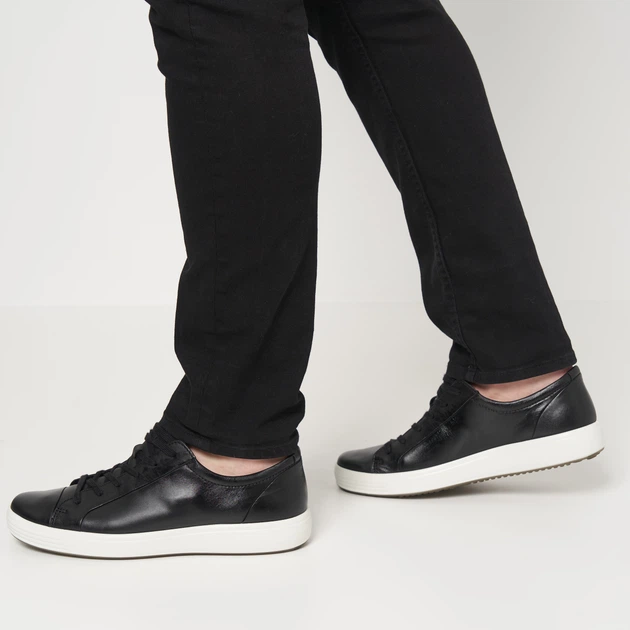 Мужские кеды низкие ECCO Soft 7 470364(01001) 41 26.3 см Черные (194890178441) – Оригинальная ...