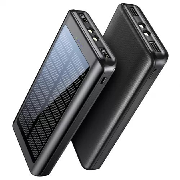 Повербанк с солнечной панелью iBattery QC86S 16000 mAh black – фото ...