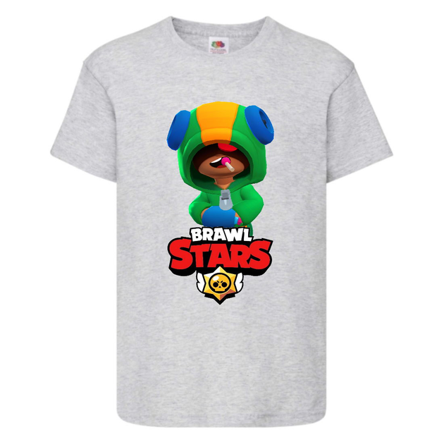 Футболка детская Бравл Старс Леон (Brawl Stars Leon) серая 164 см от ...