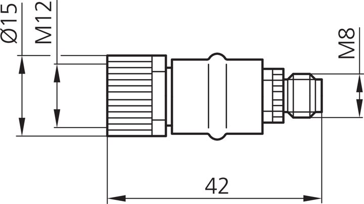 Коннектор переходник (подключение к датчику-розетка,M12 4-pin/Управл ...