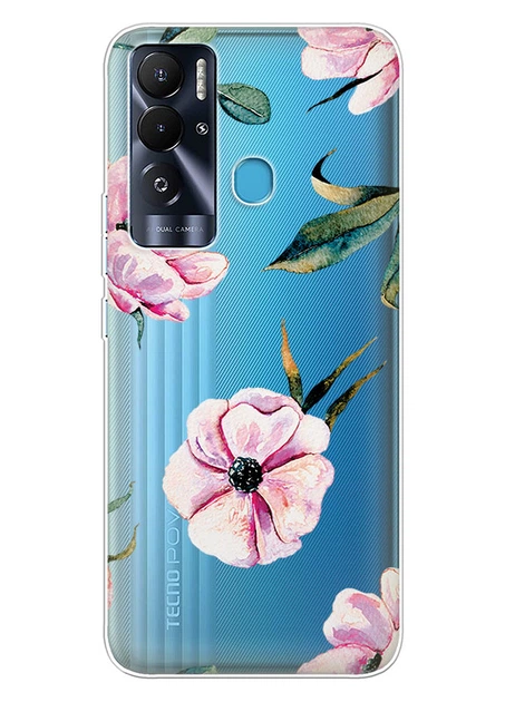 Прозрачный силиконовый чехол iSwag для Tecno Pova Neo с рисунком ...
