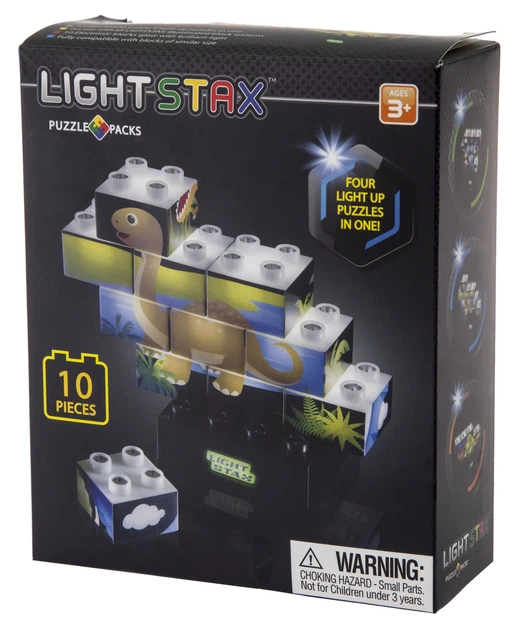 Конструктор LIGHT STAX Junior с LED подсветкой Puzzle Dinosaurer ...