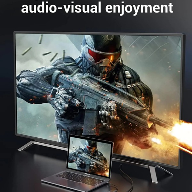 Переходник-конвертер Vention Type-C-HDMI, USB 3.0 х 3 / PD, USB Type-C ...